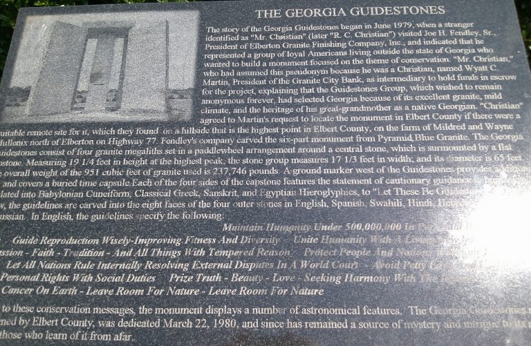 The Mysterious Georgia Guidestones - 10 Shocking Commandments Set in ...